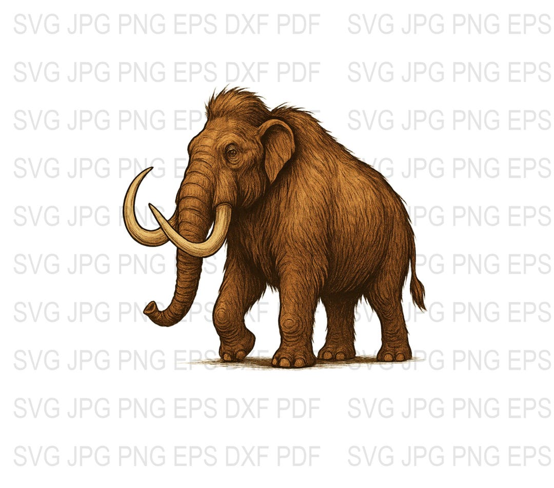 Woolly Mammoth Svg, Mammoth Clipart, Prehistoric Animal, Digital ...
