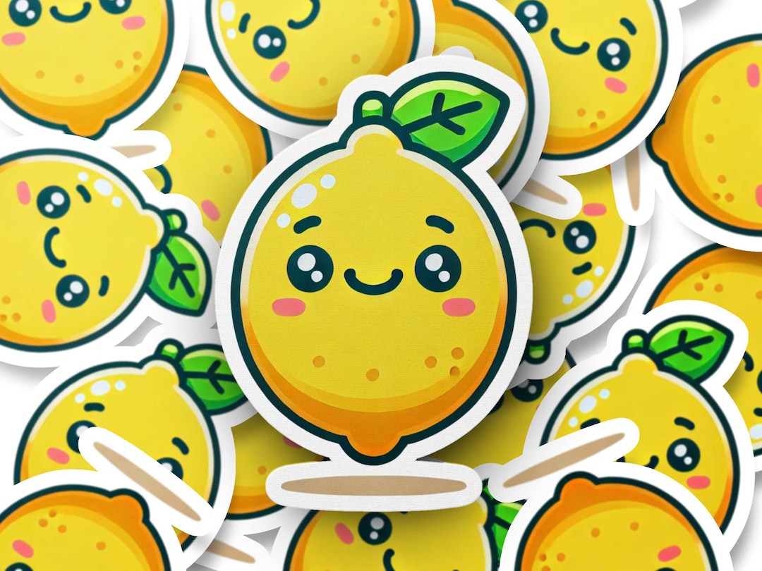 Cute Kawaii Lemon Digital Sticker Pack Clipart, Cute Lemon Svg Jpg Eps ...