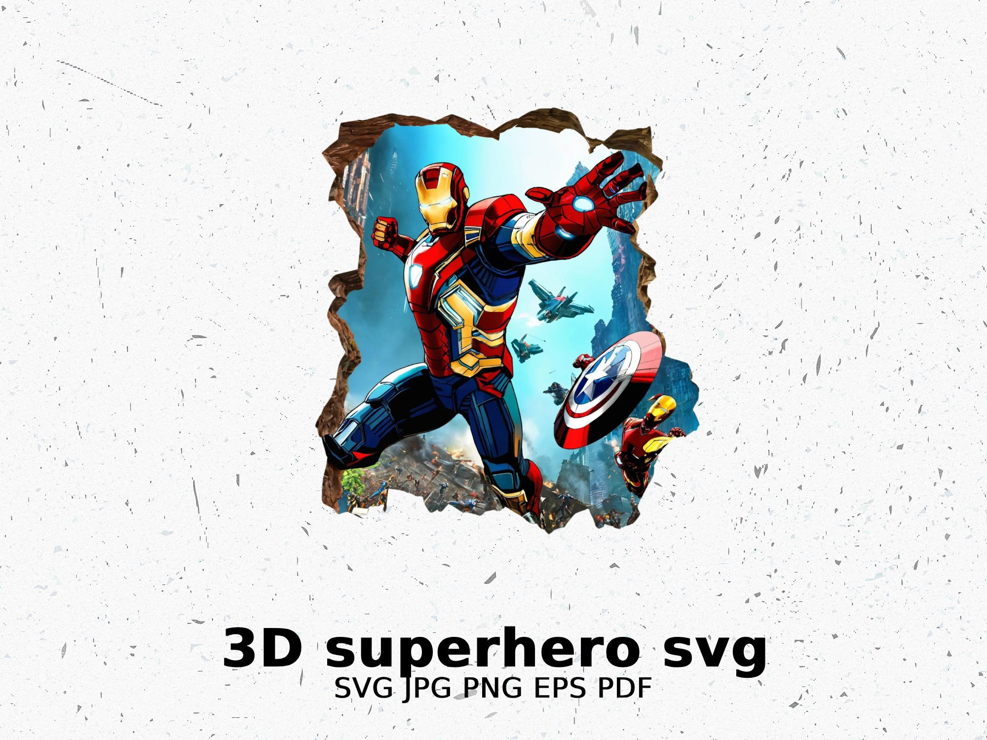 3D Superhero SVG File | Digital Download | Comic Book Hero Cutting File ...