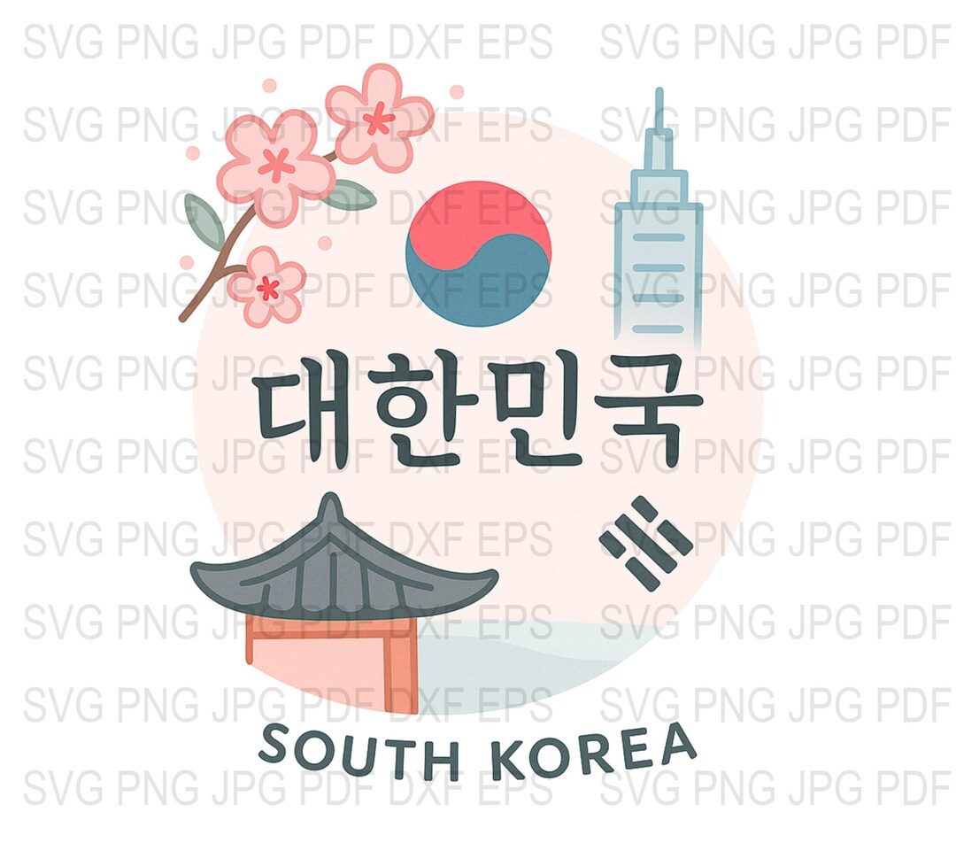 South Korea Clipart, Korean Culture Illustration, Digital Download, SVG ...