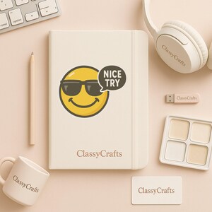 Nice Try Emoji Digital, Svg, Png, Clipart - Cool Smiley With Sunglasses ...