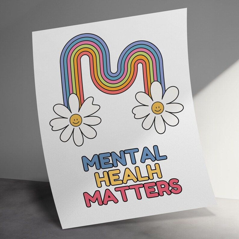 Mental Health Matters Rainbow Svg Digital Download Mindfulness Clipart