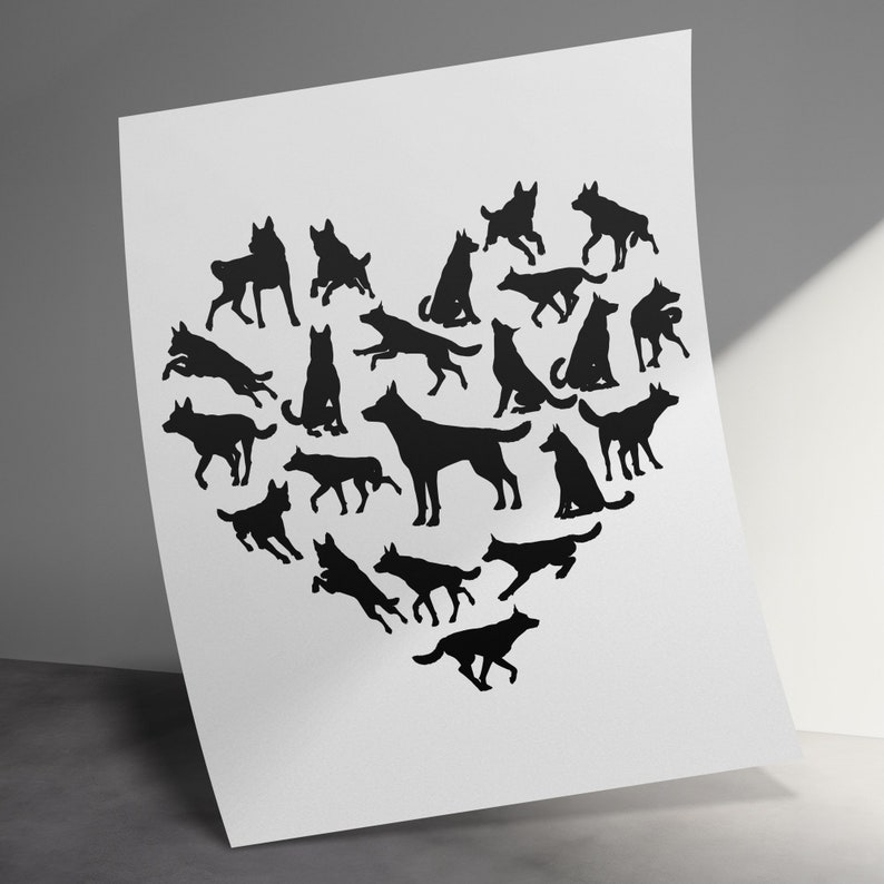 Dog Heart SVG, Pet Love Clipart, Digital Cut File for Cricut, Puppy ...