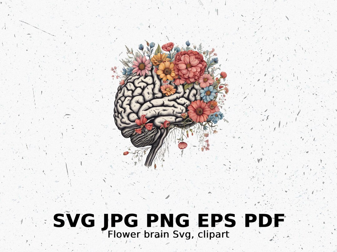 Flower Brain SVG Clipart ,digital Download ,instant Access , Mental ...