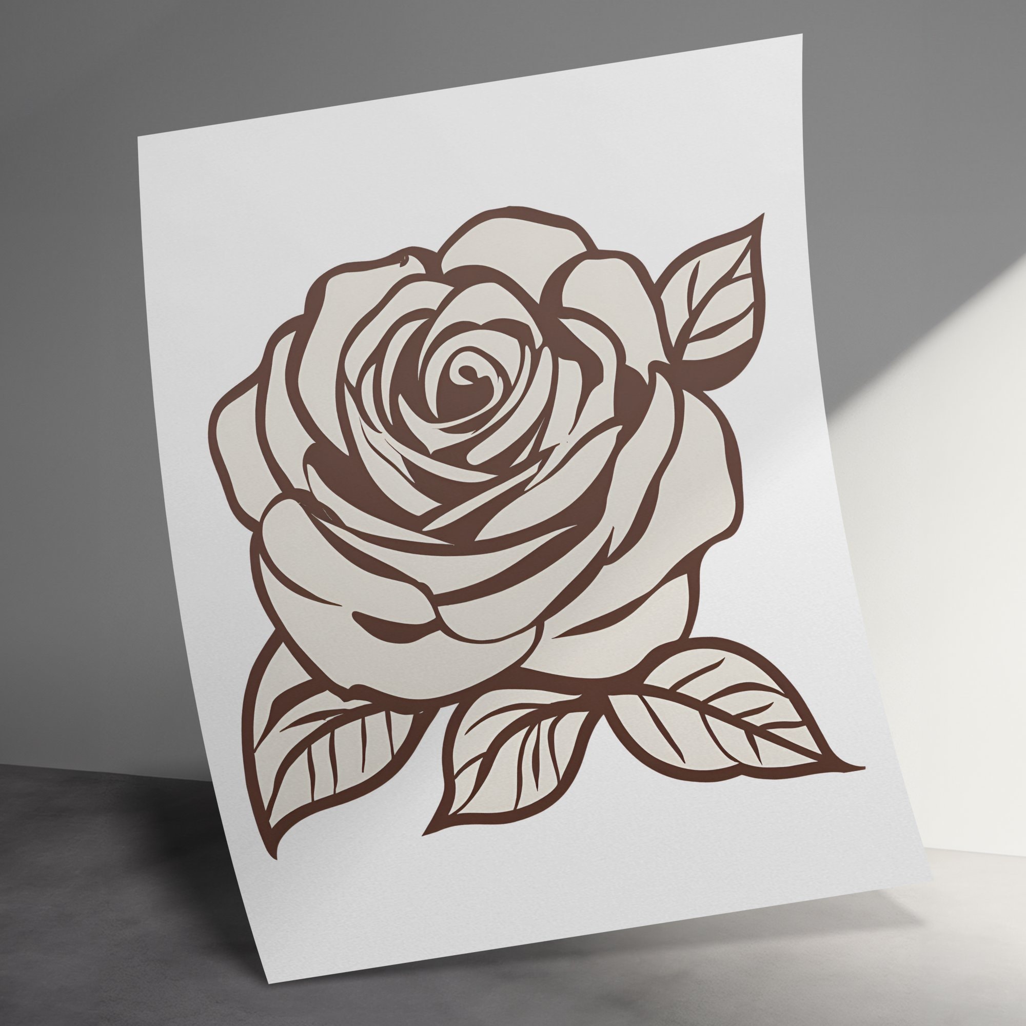 Retro Rose SVG Image , Digital Download ,vintage Flower Clipart Design ...