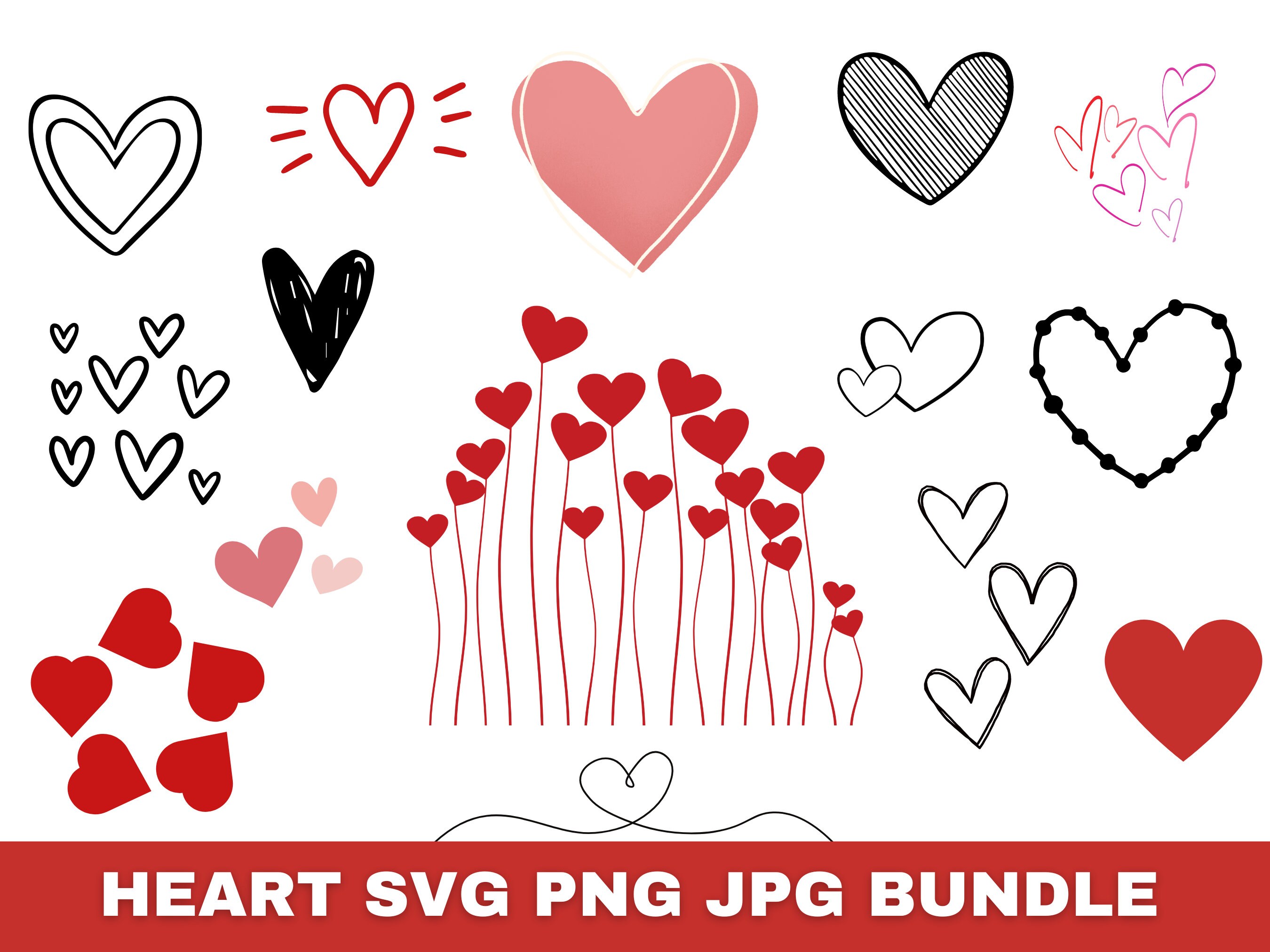 Heart Svg Bundle Hearts Svg, Love Svg, Valentine Days Svg, Cute Heart ...