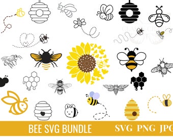 Bee SVG, Bee SVG Bundle, Honeybee SVG, Queen Bee Svg, Bee Hive Svg ...