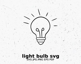 Light Bulb SVG, 2, Light Bulb Cut File, Light Bulb DXF, Light Bulb PNG ...