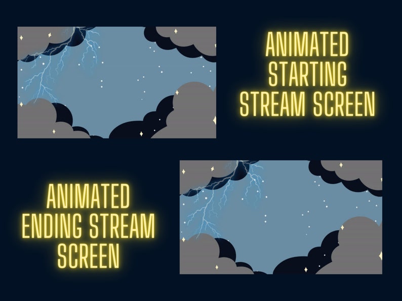 Animated Stormy Stream Overlay / Streaming Overlay / Lightning Stream ...