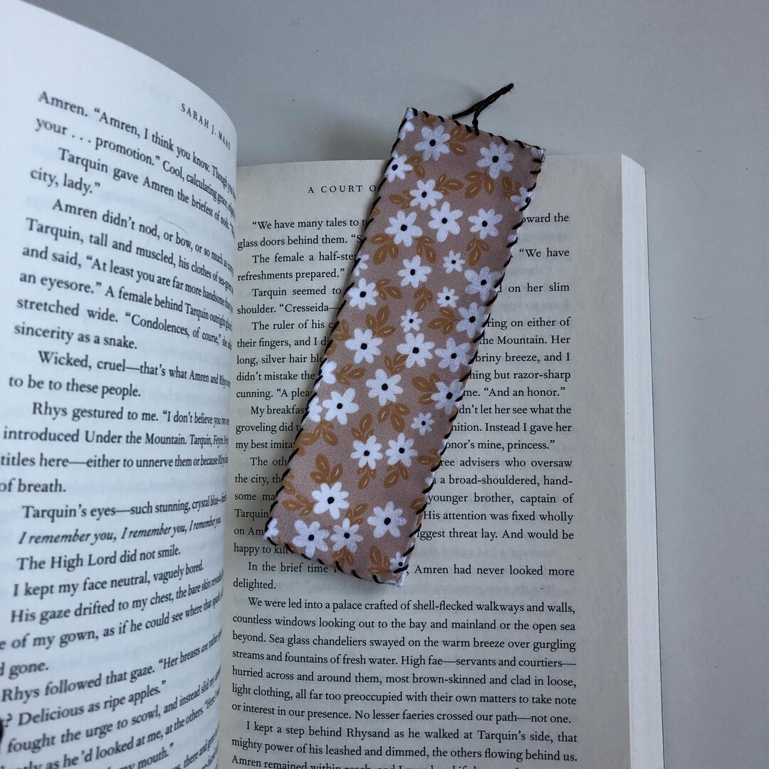 Handmade, Hand Embroidered Floral Fabric Bookmark - Etsy
