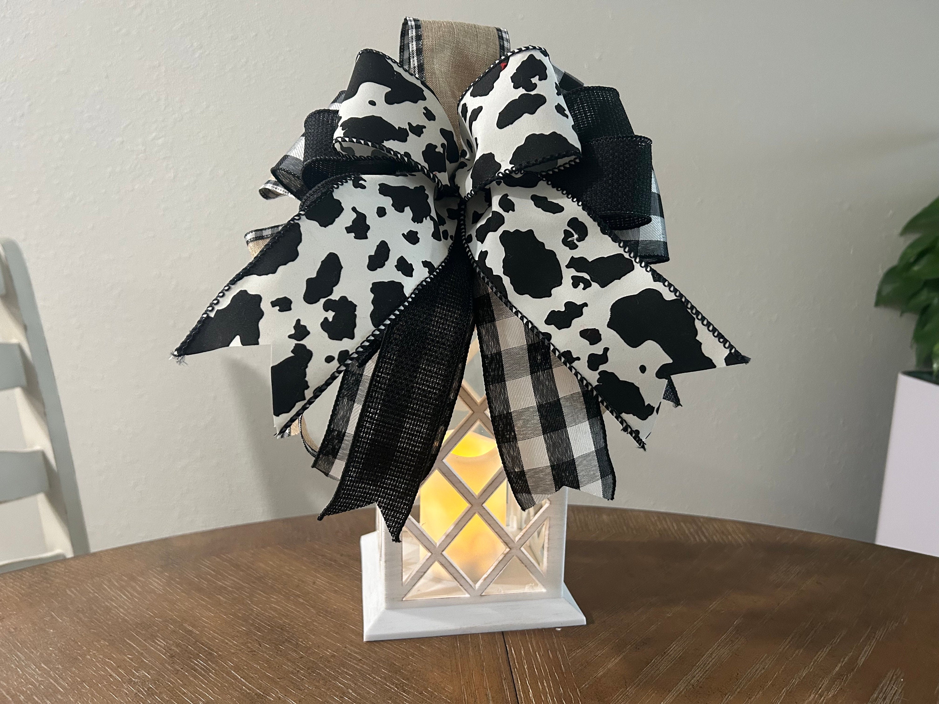 Farmhouse Wreath Bow Country Bow Farmhouse Lantern Bow Checked Bow ...