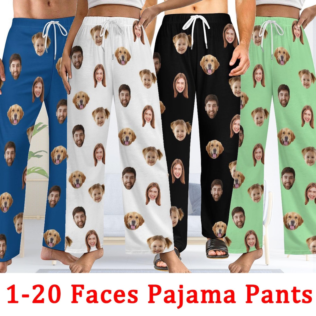 Custom Pajama Pants With Multiple Face, Photo Pajama Pants, Pet Face ...