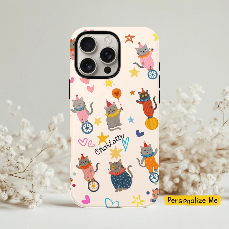 Custom Circus Cat Phone Case: Personalized Animal Art Cover - Etsy UK