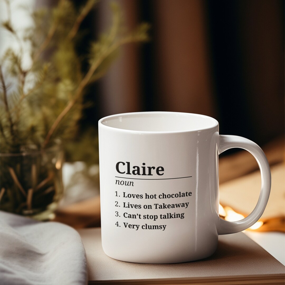 Personalized Name Definition Mug, Custom Ceramic Photo Gift - Etsy