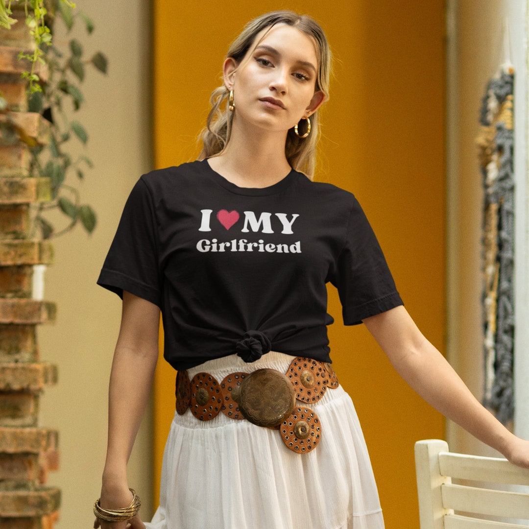 I Love Heart My Girlfriend T-shirt, Personalised Custom Tshirt ...