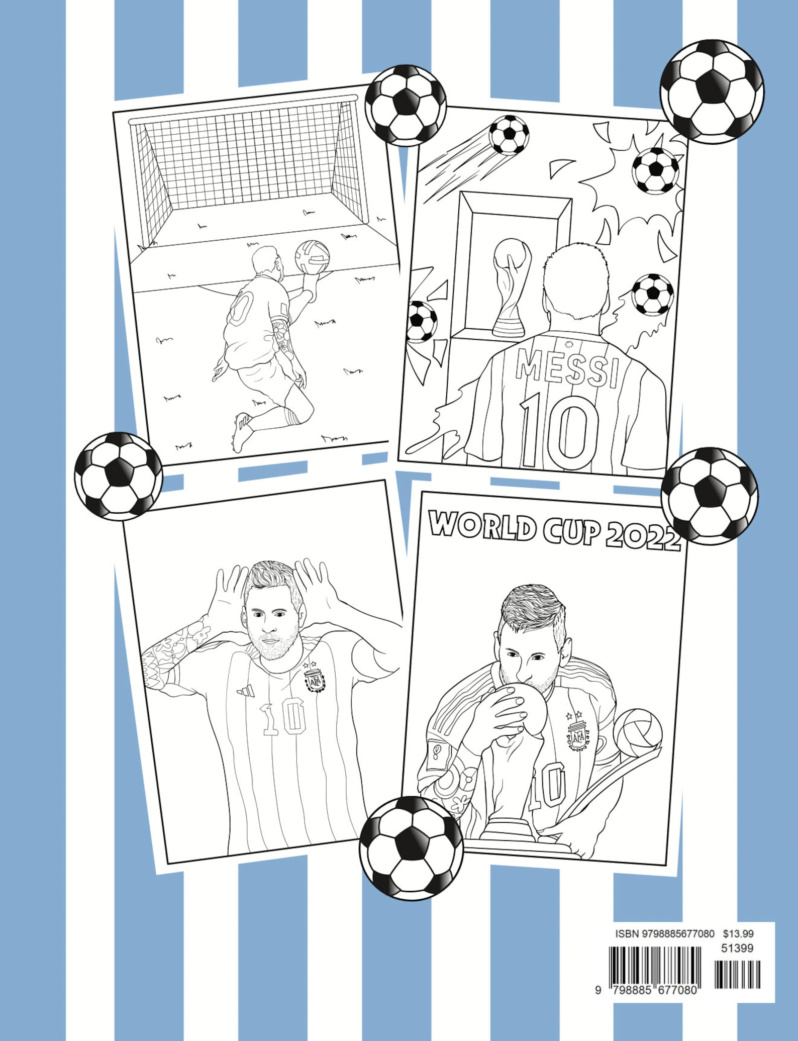 Lionel Messi Coloring Book: Messi Inspired Soccer (futbol) Coloring ...