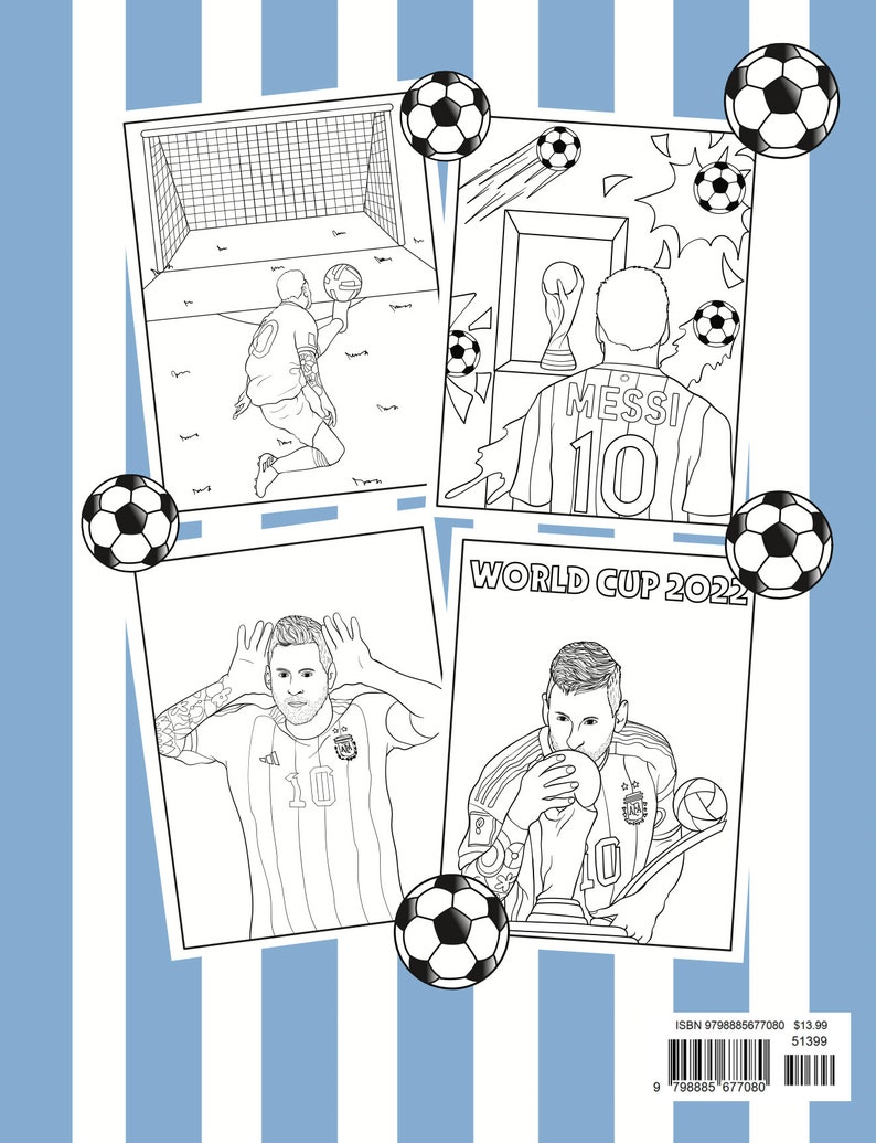 Lionel Messi Coloring Book: Messi Inspired Soccer (futbol) Coloring ...