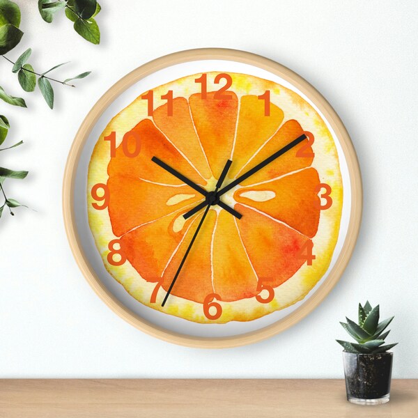 Orange Clock - Etsy