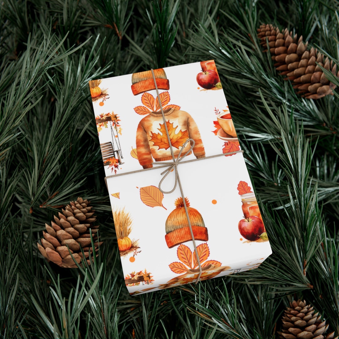 Fall Gift Wrapping Papers Wrapping Paper Autumn Theme Wrapping - Etsy