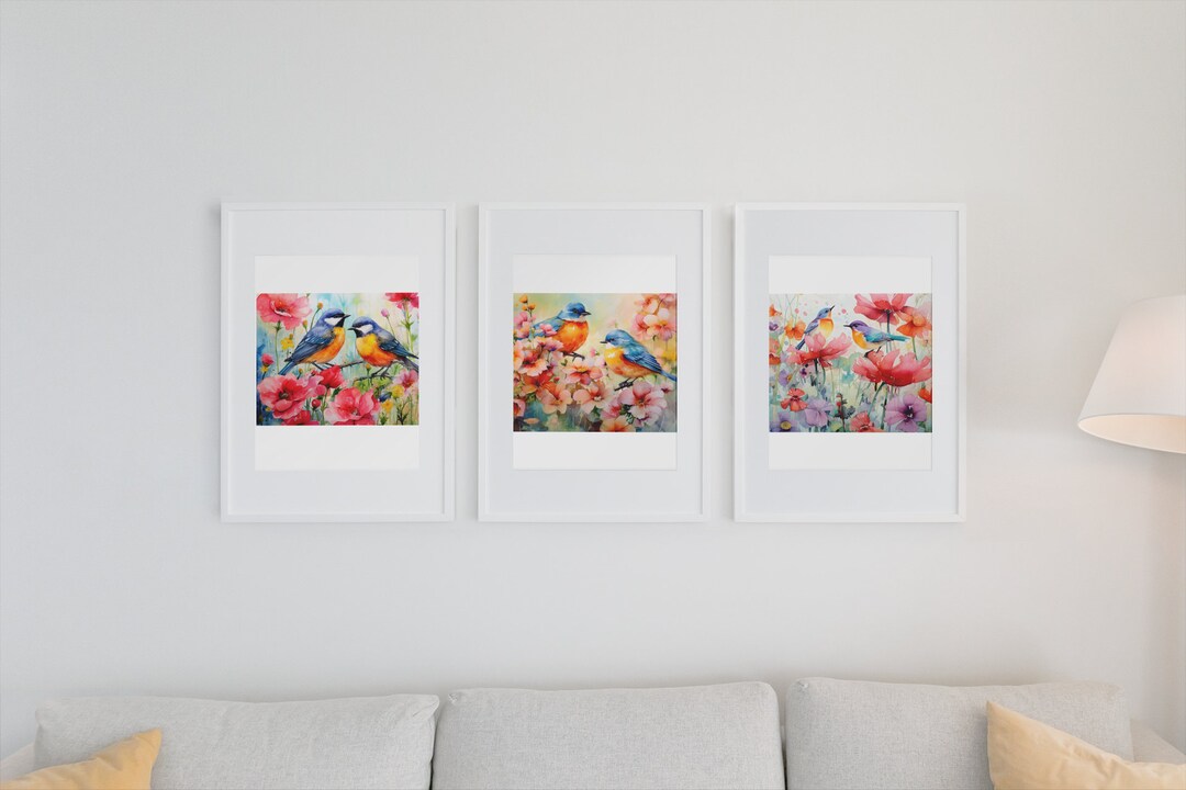 Bird Wall Decor Set of 3 Wall Art Bird Wall Art Gift for Nature Lover ...