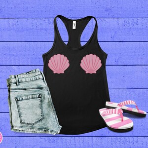 Seashell Bra Shirt | Tank Tops for Women | Funny Mermaid Shirt | Cute ...