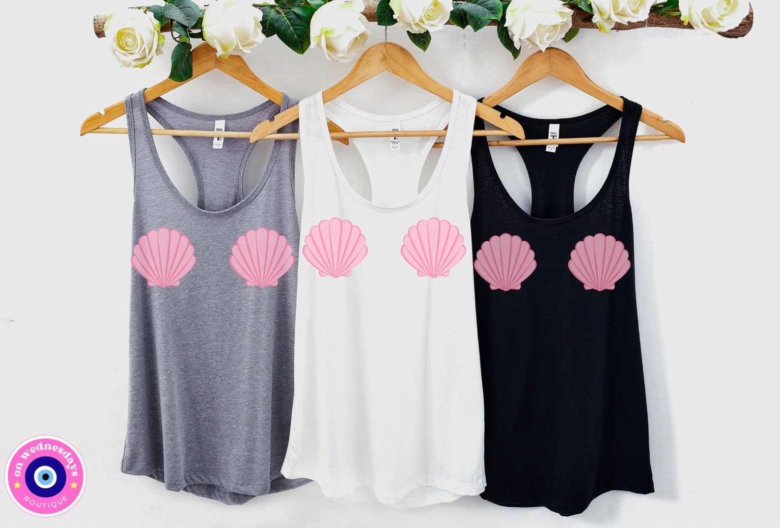 Seashell Bra Shirt | Tank Tops for Women | Funny Mermaid Shirt | Cute ...