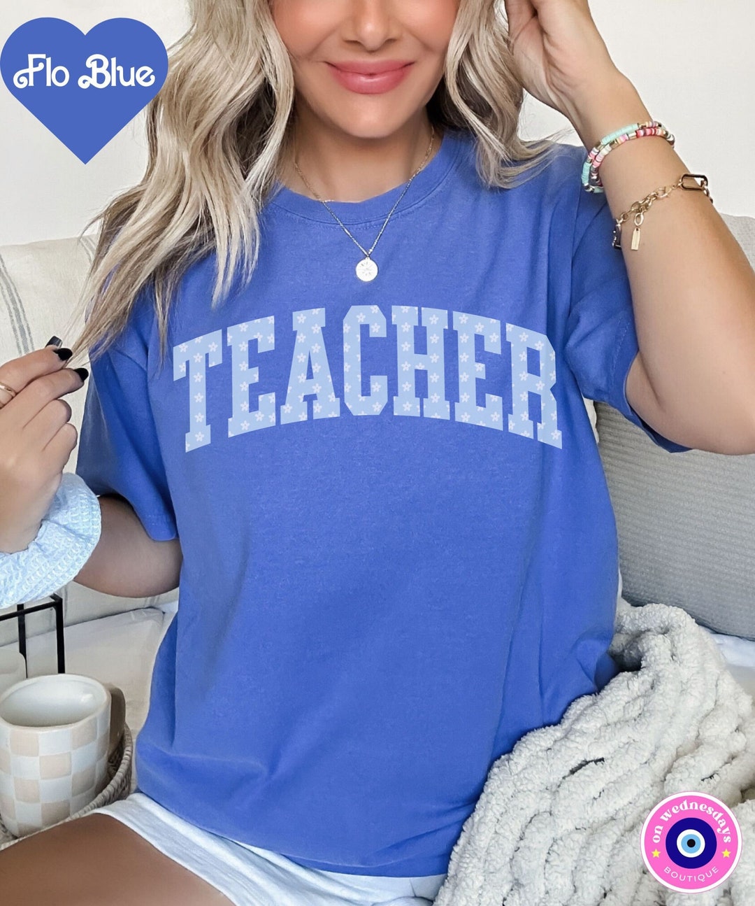 Gift for Teacher, Oversized Teacher Shirt for Spring, Cute Teacher ...