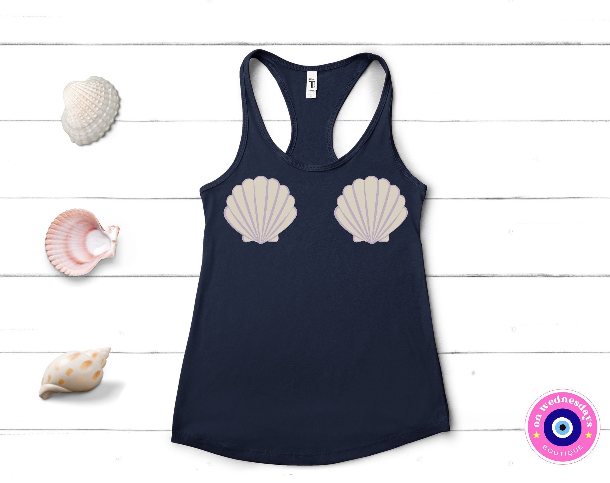 Seashell Bra Shirt | Tank Tops for Women | Funny Mermaid Shirt | Cute ...