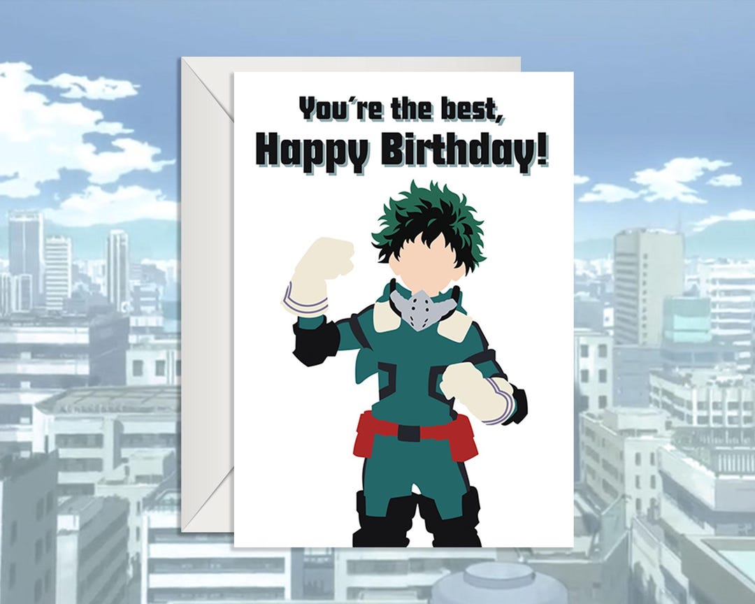 My Hero Academia Birthday Card | Deku Greeting Card | Izuku Midoriya ...