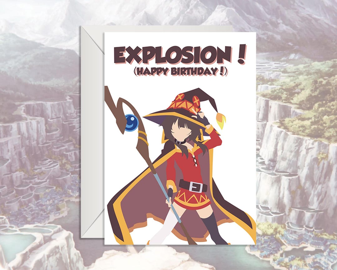 Konosuba Birthday Card | Megumin Greeting Card | Explosion Fan Art ...