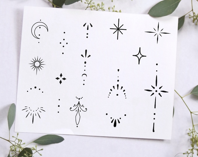 Dainty Finger Tattoo Set Girly Finger Tattoos / Knuckle Temporary ...