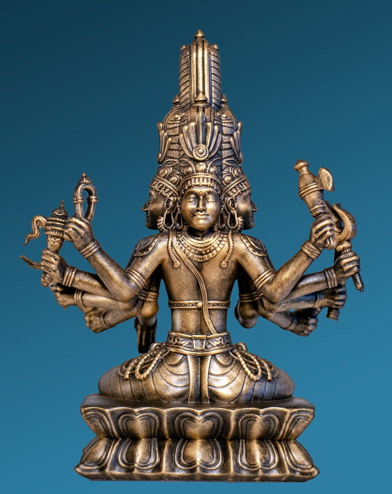 Statue of Lord Sadashiva, the Highest Five-faced Lord Shiva's Form ...