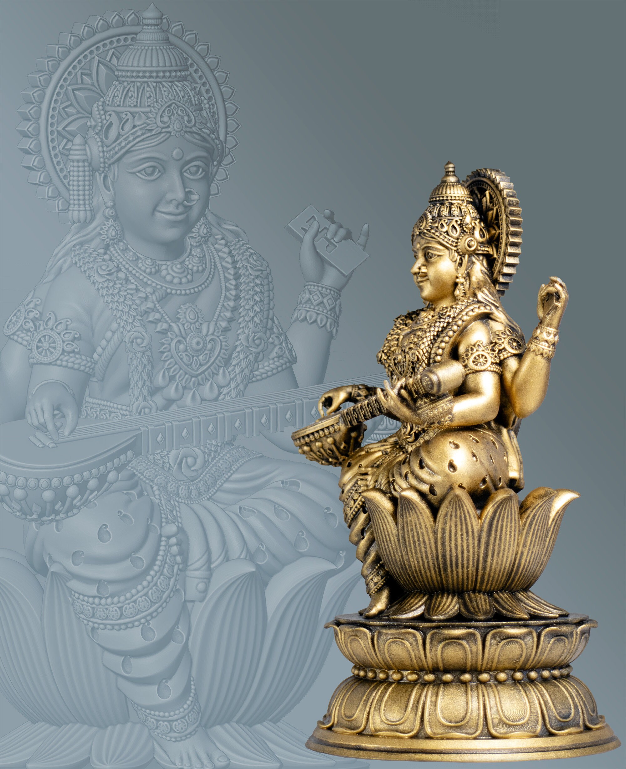 Statue of Saraswati A.k.a. Gayatri Sharada Savitri - Etsy