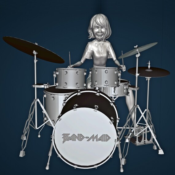 Figurine of Akane From Band-maid the Rock-star Drummer - Etsy