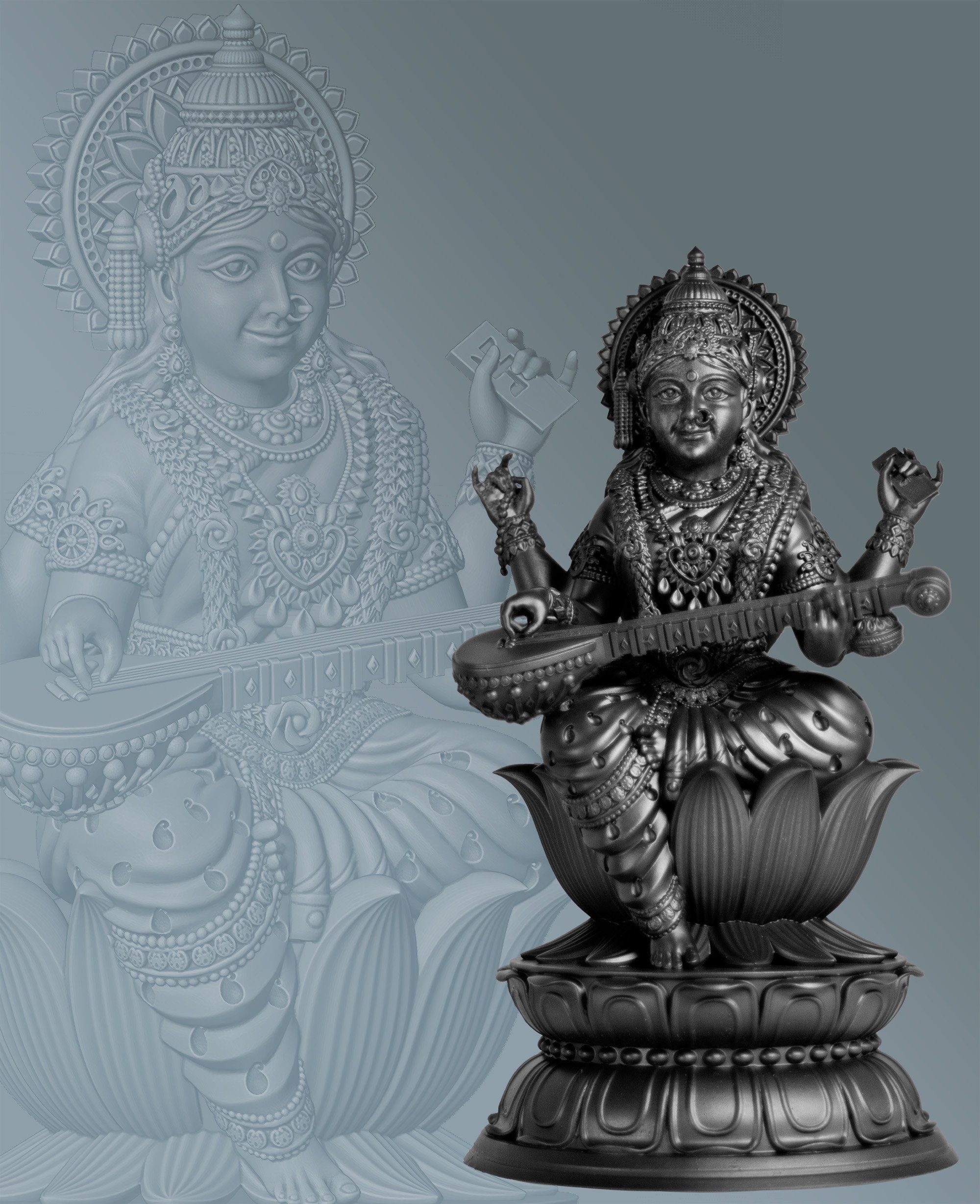 Statue of Saraswati A.k.a. Gayatri Sharada Savitri - Etsy