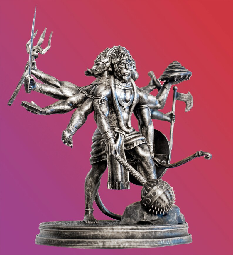 Statue of Lord Panchamukhi Hanuman, Five-faced Form of Sri Hanuman ...