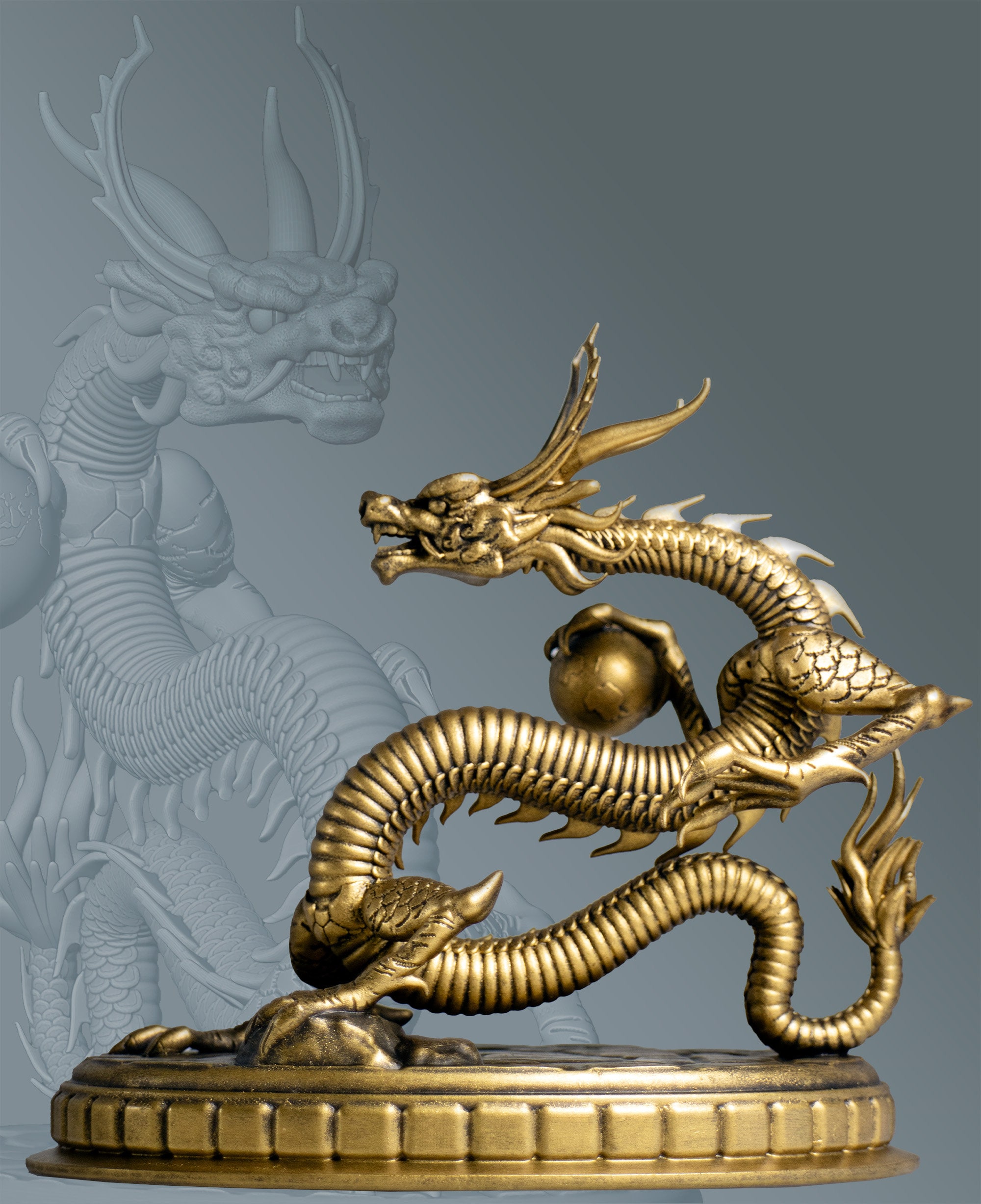 Statue of Chinese Dragon a.k.a. Lung Long 龙 龍 or Loong - Etsy