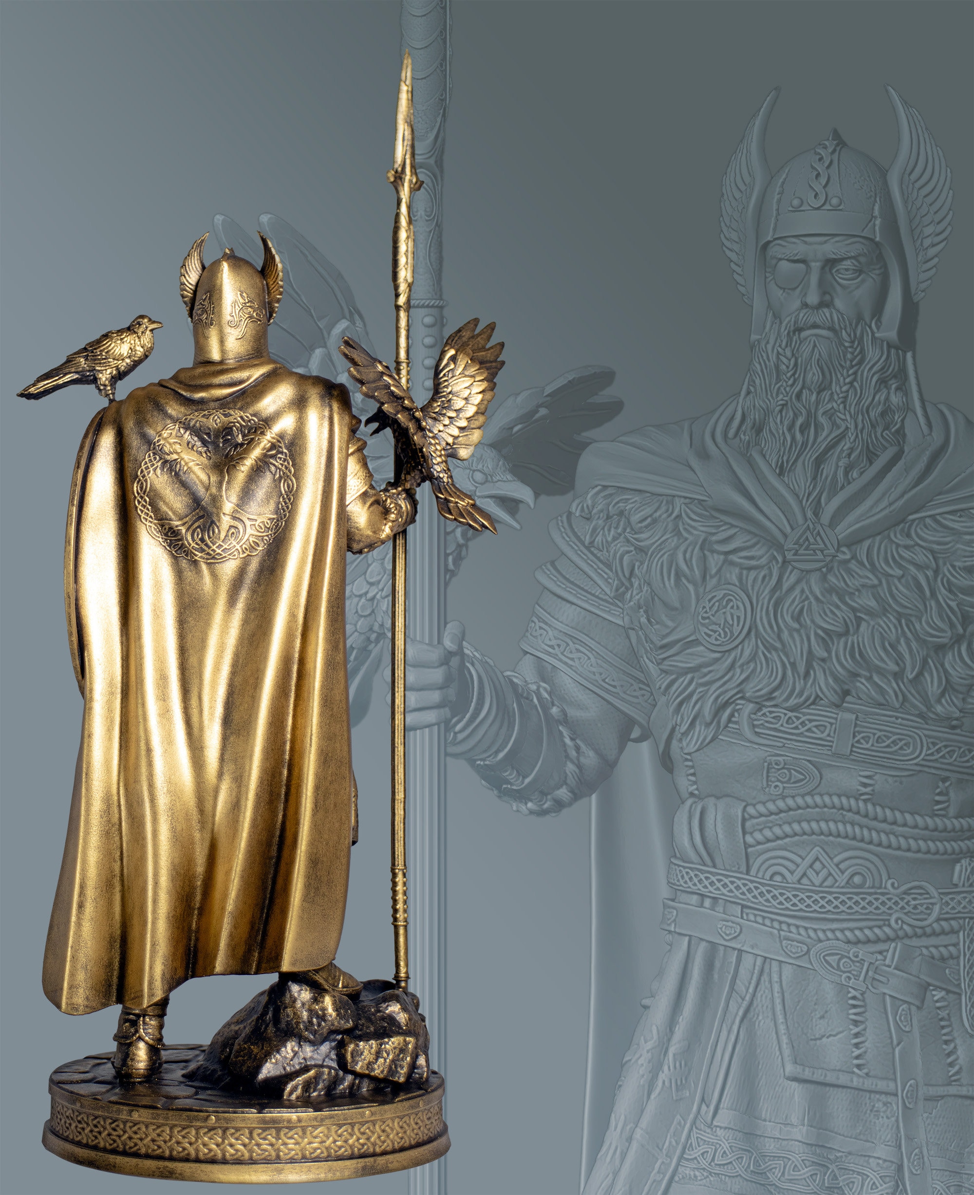 Statue of Odin, the Allfather God in Norse Mythology. the Warrior God ...