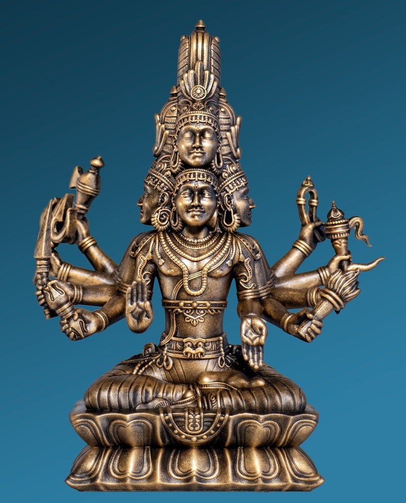 Statue of Lord Sadashiva, the Highest Five-faced Lord Shiva's Form ...