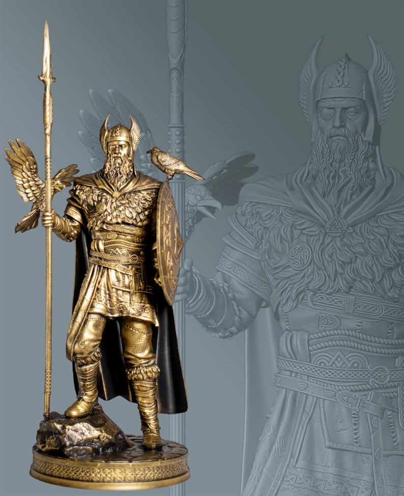 Statue of Odin, the Allfather God in Norse Mythology. the Warrior God ...