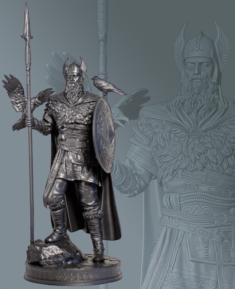 Statue of Odin, the Allfather God in Norse Mythology. the Warrior God ...