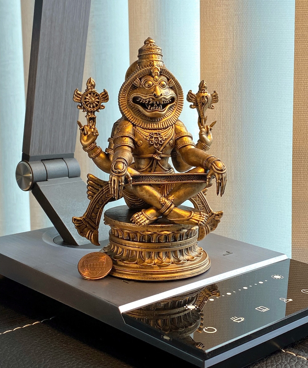 Statue of Lord Ugra Narasimha, A.k.a. Yoga Narasimha and Lakshmi ...