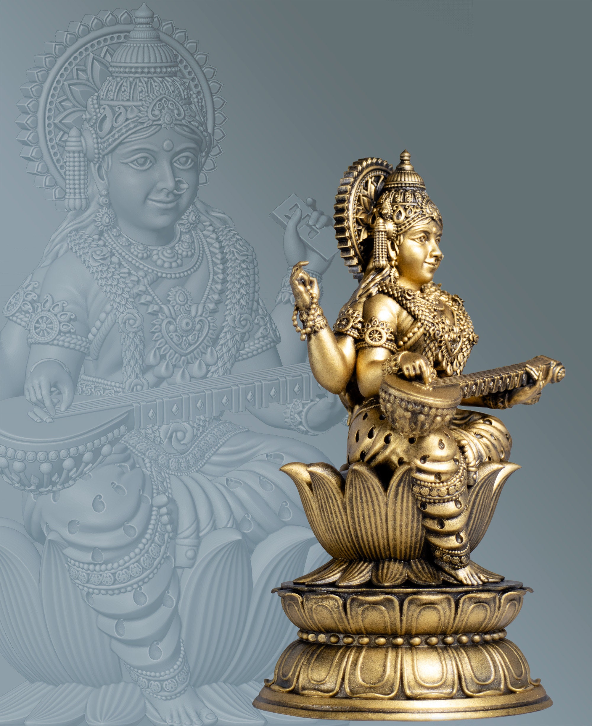 Statue of Saraswati A.k.a. Gayatri Sharada Savitri - Etsy