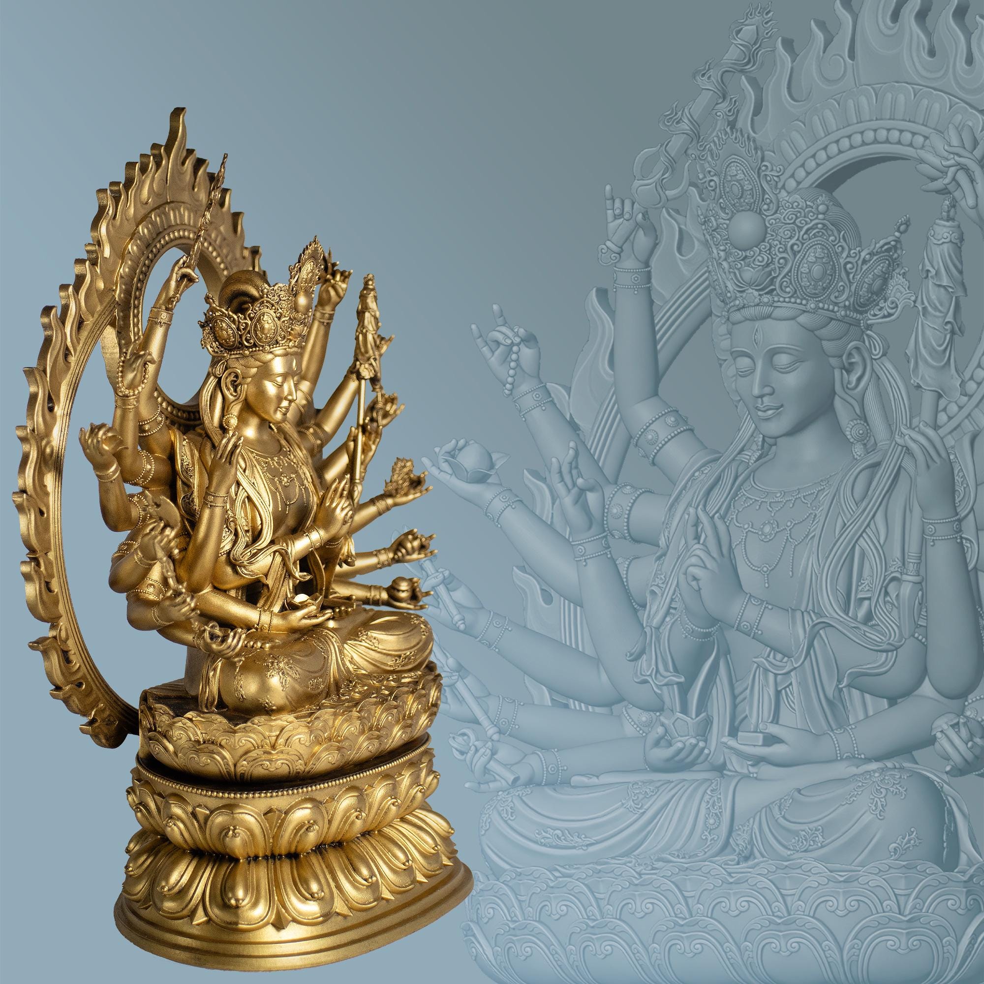 18-armed Cundi Buddha Mother Statue, Female Deity in Mahayana Buddhism ...