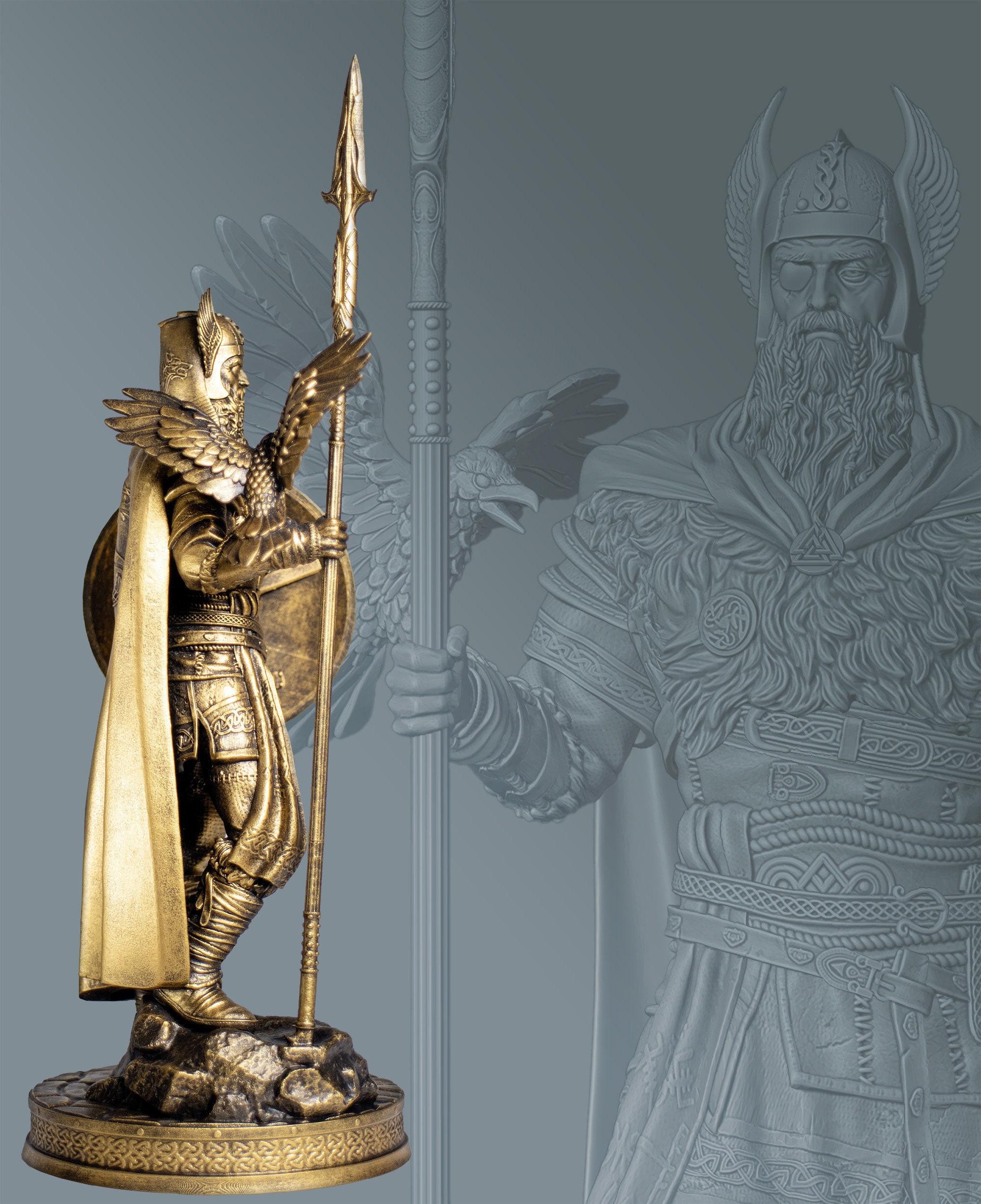 Statue of Odin, the Allfather God in Norse Mythology. the Warrior God ...