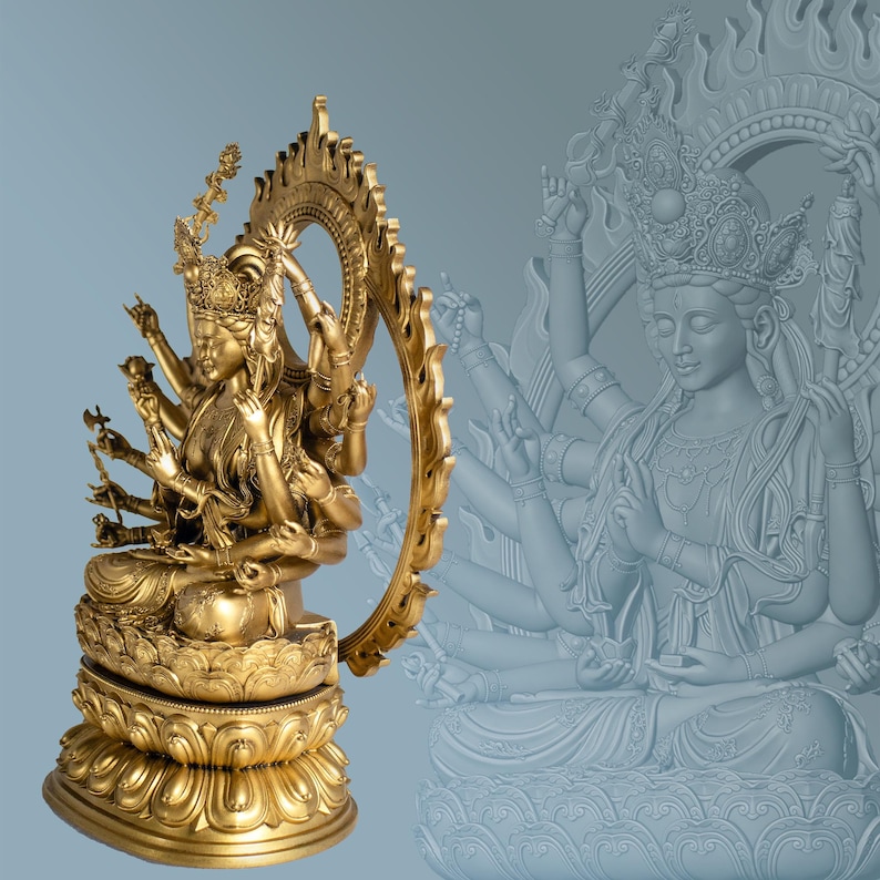 18-armed Cundi Buddha Mother Statue, Female Deity in Mahayana Buddhism ...