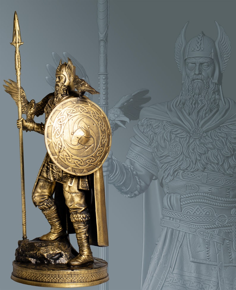 Statue of Odin, the Allfather God in Norse Mythology. the Warrior God ...
