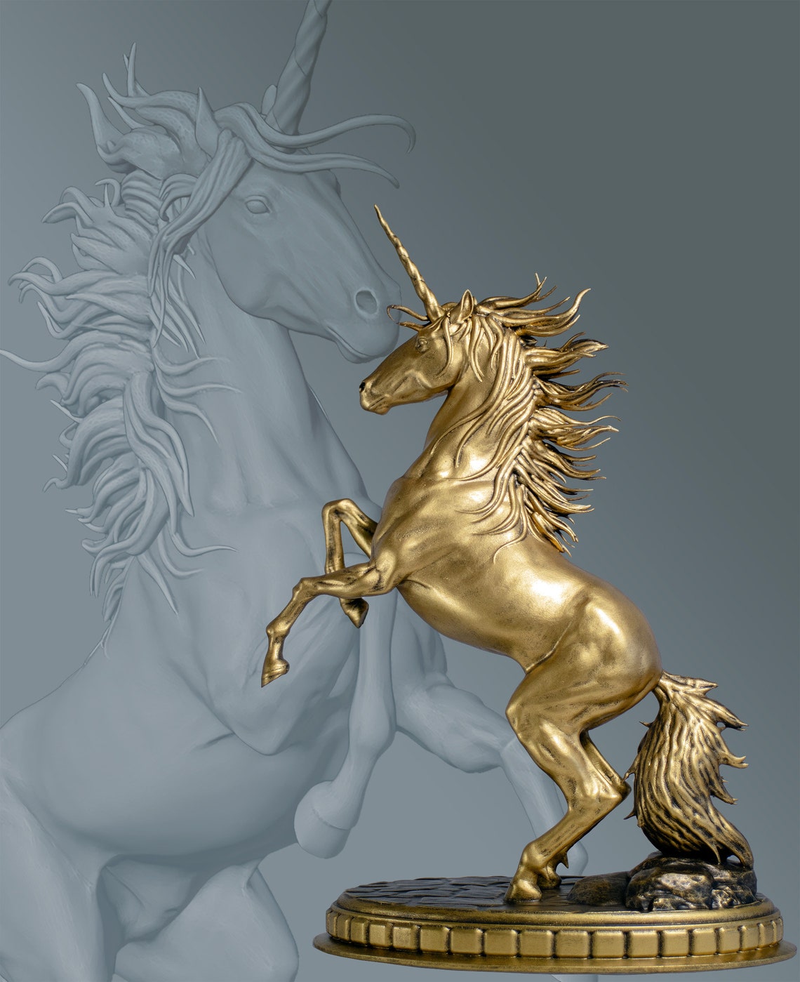 Unicorn (monoceros) Statue, Mythical Beast in Ancient Europe, India ...