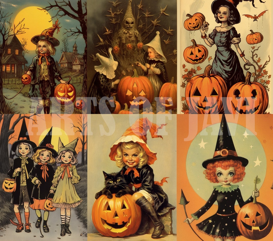 Halloween Vintage Wall Collage | Digital Download - Etsy