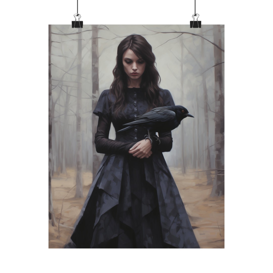 Raven Art Print. Raven Poster. Vintage Raven Illustration. Raven ...